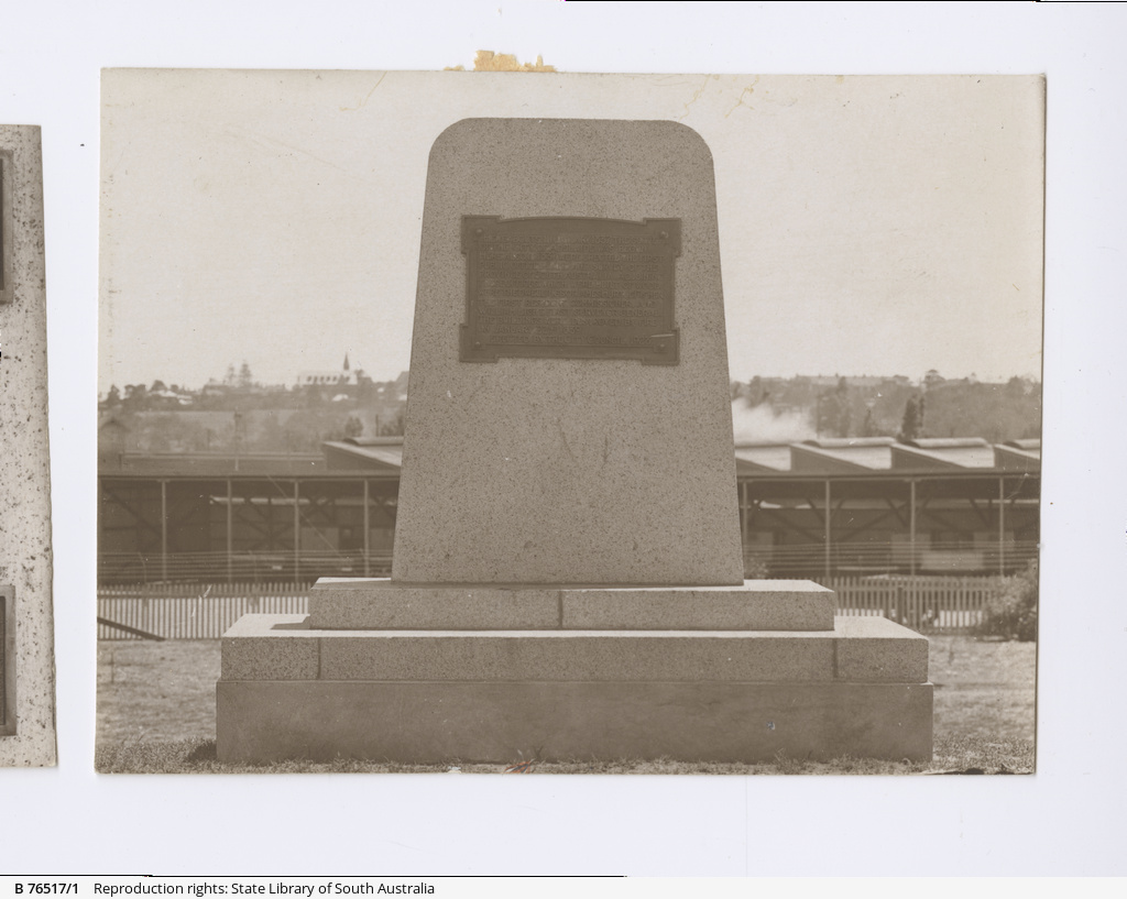 Monument on the site of the first survey of Adelaide • Photograph ...