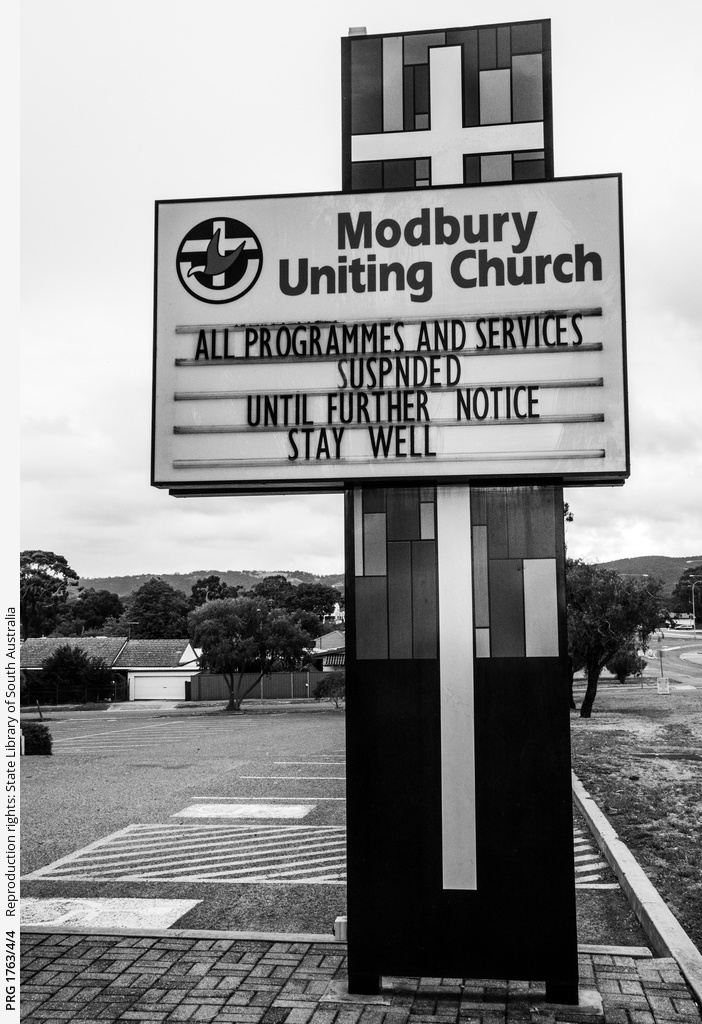 Modbury Uniting Church sign • Photograph • State Library of South Australia